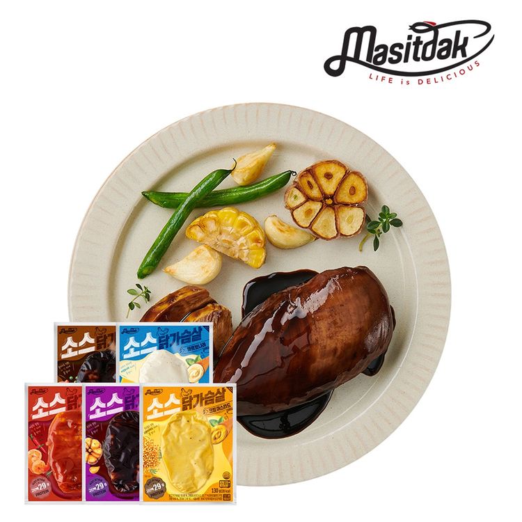 맛있닭 소스 닭가슴살 혼합 130gx9팩블랙소이2크림2짜장2짬뽕2까르보1 홈플러스 판매자택배