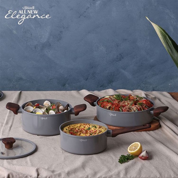[Shizell] 쉬젤 올뉴 엘레강스 IH 냄비 3종세트(편수18+양수20+전골24) | 홈플러스 판매자택배