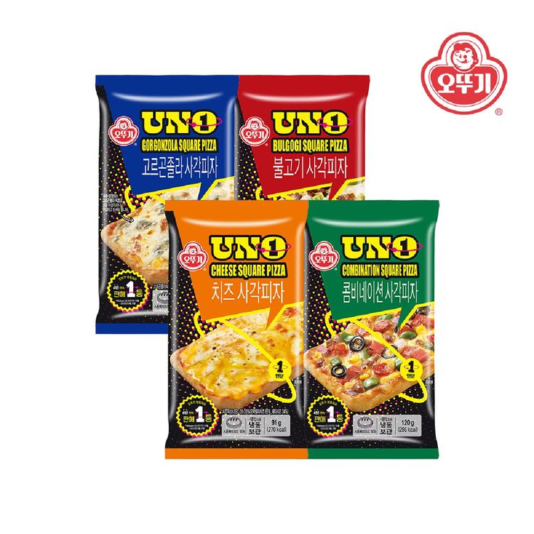 오뚜기 Uno 사각피자 콤비네이션 120g X 1개치즈 91g X 1개불고기 99g 홈플러스 택배배송