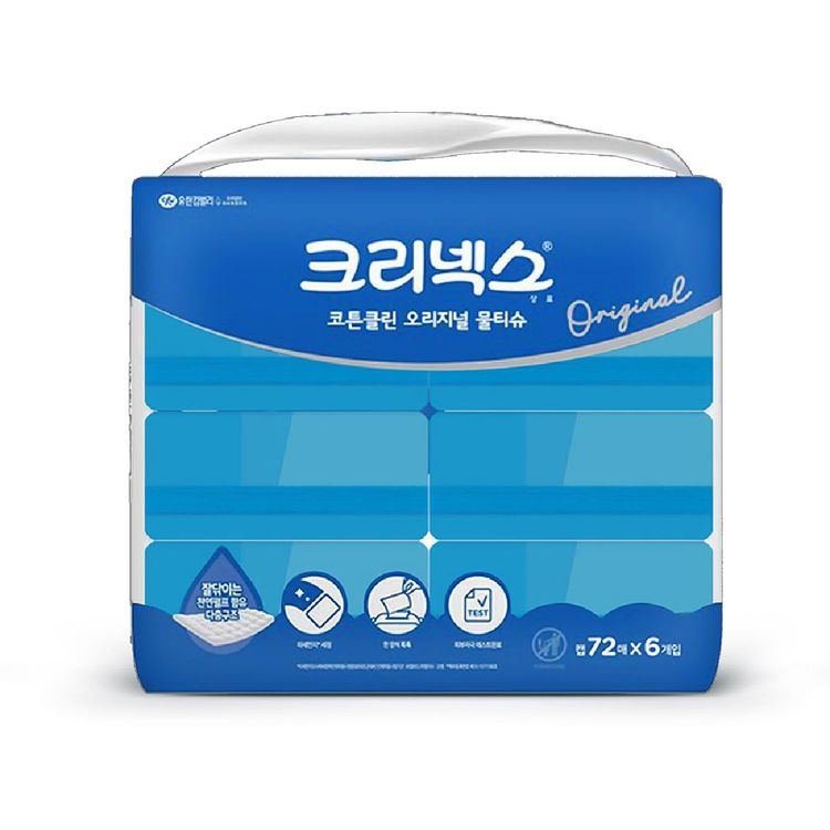 크리넥스 물티슈 수앤수 코튼클린오 캡72매6입 X1팩 홈플러스 택배배송