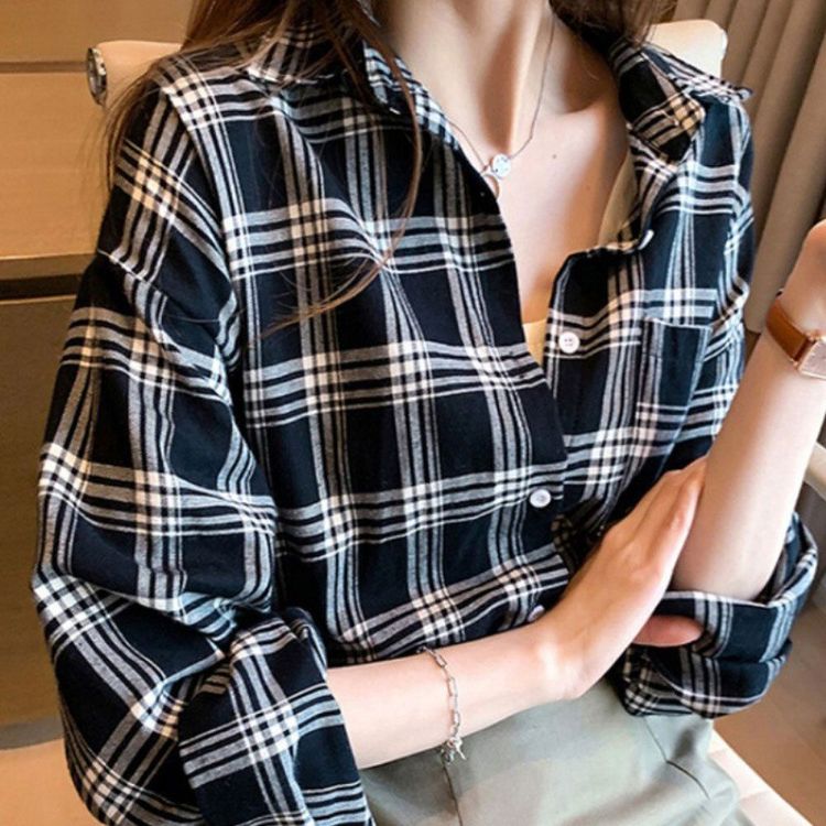 캐주얼 패션 여성 포켓 체크 패천 셔츠 남방 긴팔 홈플러스 택배배송