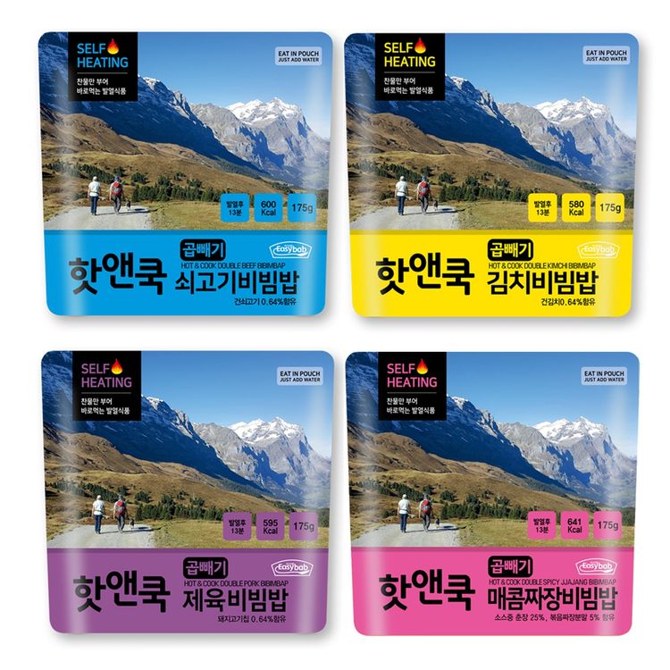 핫앤쿡 곱빼기 비빔밥 4개 세트 비화식 발열도시락 전투식량 간편식 홈플러스 택배배송