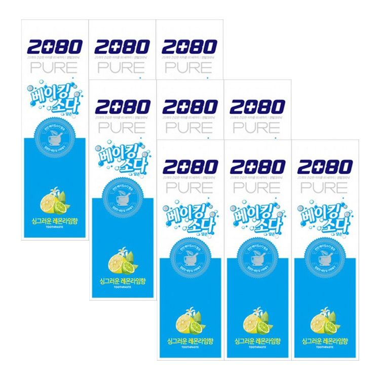 2080 퓨어 베이킹소다 치약 레몬라임 120g X 9개 | 홈플러스 택배배송