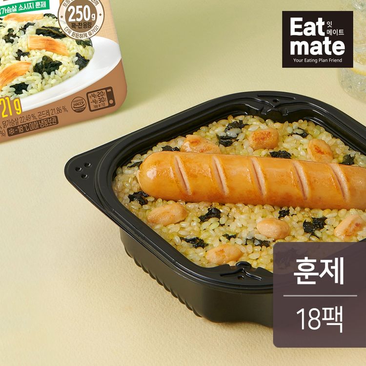 잇메이트 더블덮밥 곤드레 곤약 볶음밥닭가슴살 소시지 훈제 250gx18팩45kg 홈플러스 택배배송