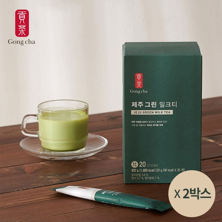 Gongcha 공차 제주 그린 밀크티 40t 20개입×2박스 홈플러스 택배배송