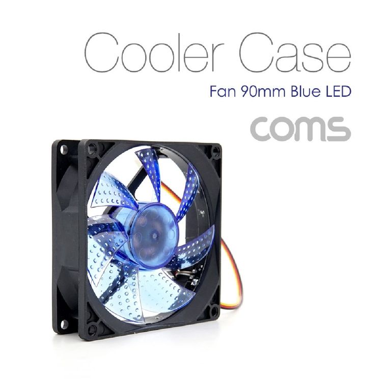 Coms 쿨러 케이스용 Case 90mm Blue Led Cooler 컴퓨터쿨러 컴퓨터팬 홈플러스 택배배송