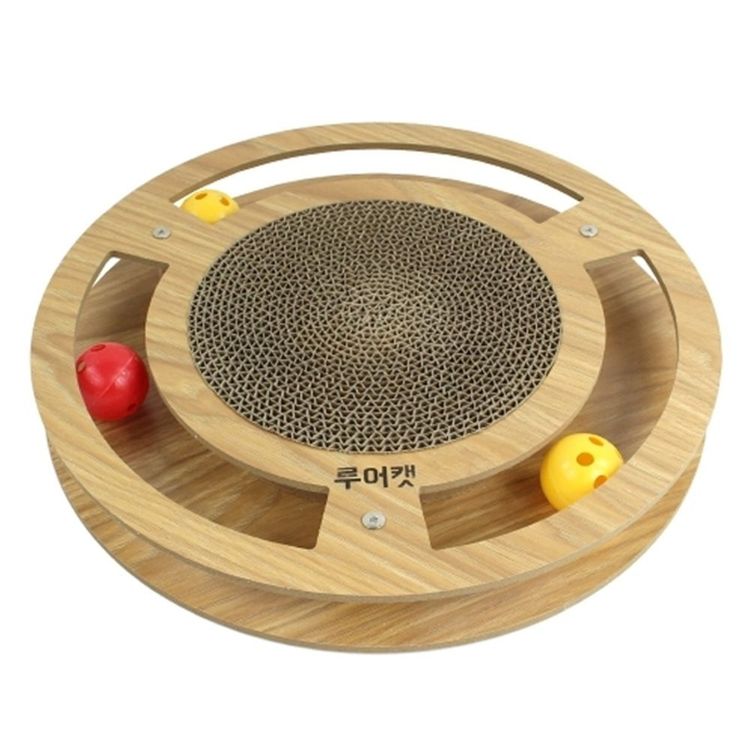 고양이스트레스해소 고양이 플레이볼 페이퍼 우드서클 1p 스크래쳐 토이 홈플러스 택배배송