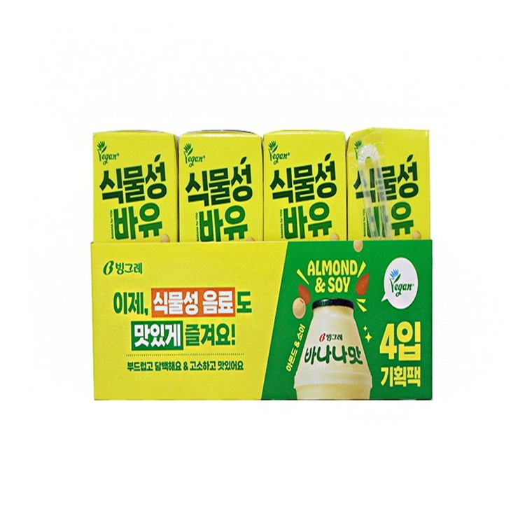 빙그레 식물성 바유 아몬드and소이 190ml4입 홈플러스