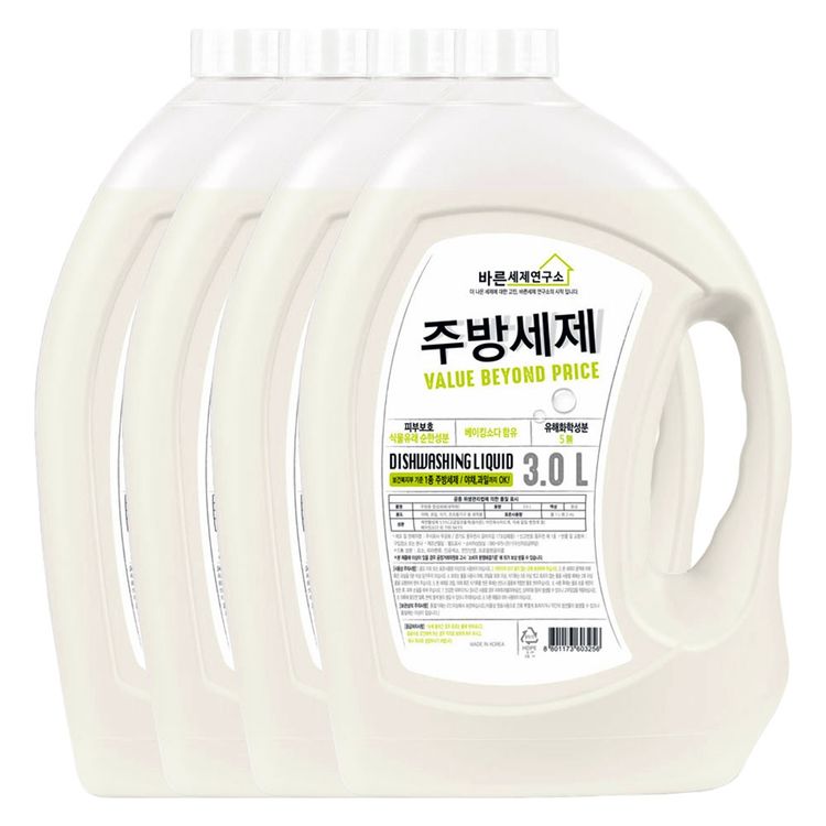 무궁화 바른세제연구소 주방세제 3l X 4개1박스 홈플러스 택배배송