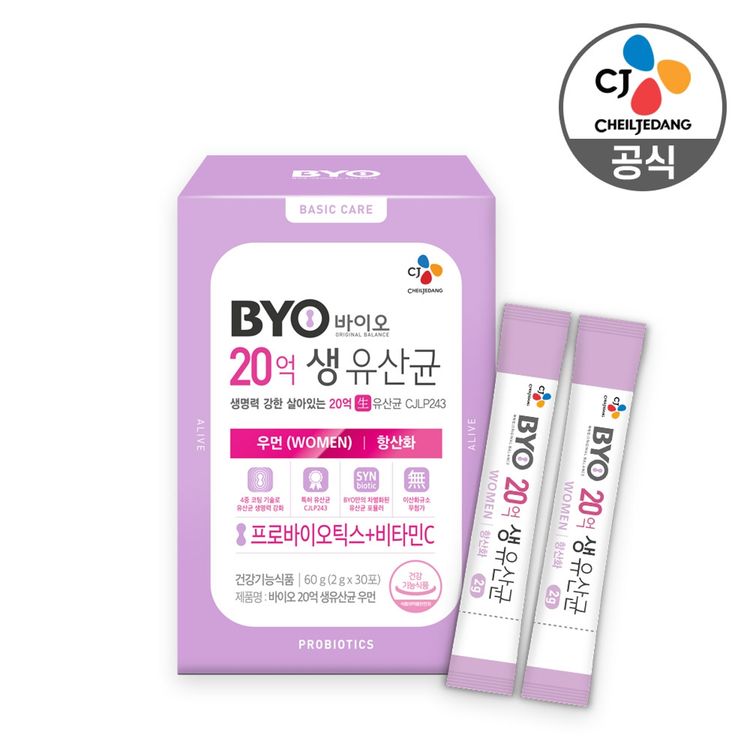 Cj제일제당 바이오 20억 생유산균 우먼 30포 X 1박스 1개월분 홈플러스 택배배송