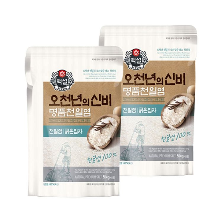 백설 천일염 오천년의 신비 굵은입자 소금 5kg X2개 홈플러스 택배배송
