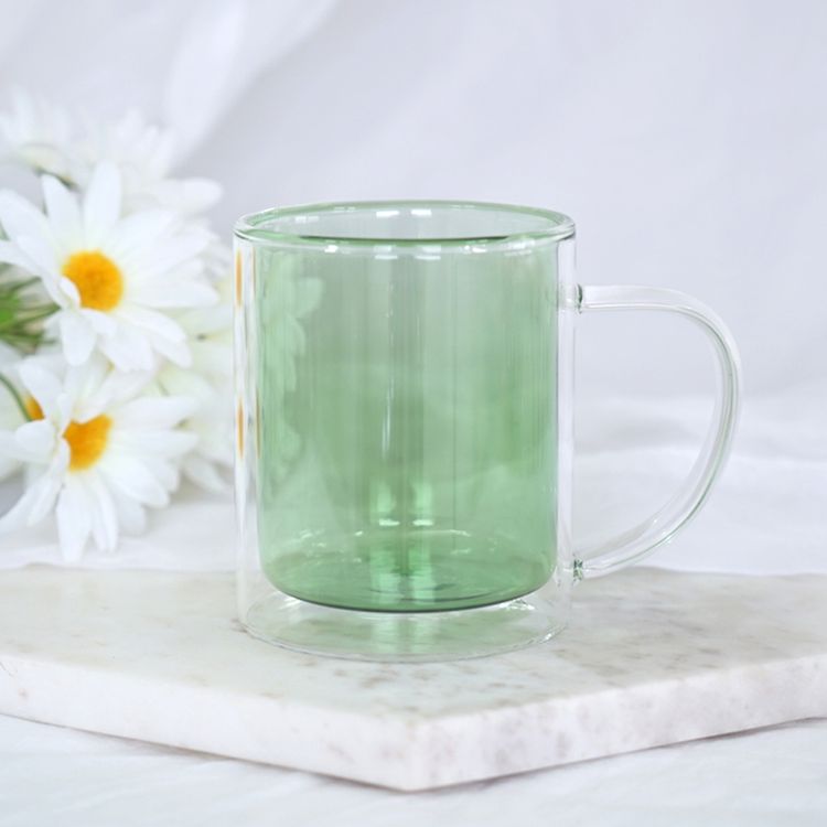 더블월 이중 유리컵 그린 300ml 내열유리 머그컵 홈플러스 택배배송