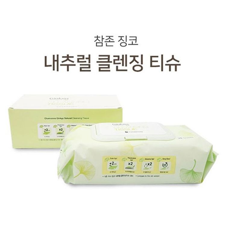 쿨샵 참존 징코 내추럴 클렌징티슈 70매 화장지우기 홈플러스 택배배송