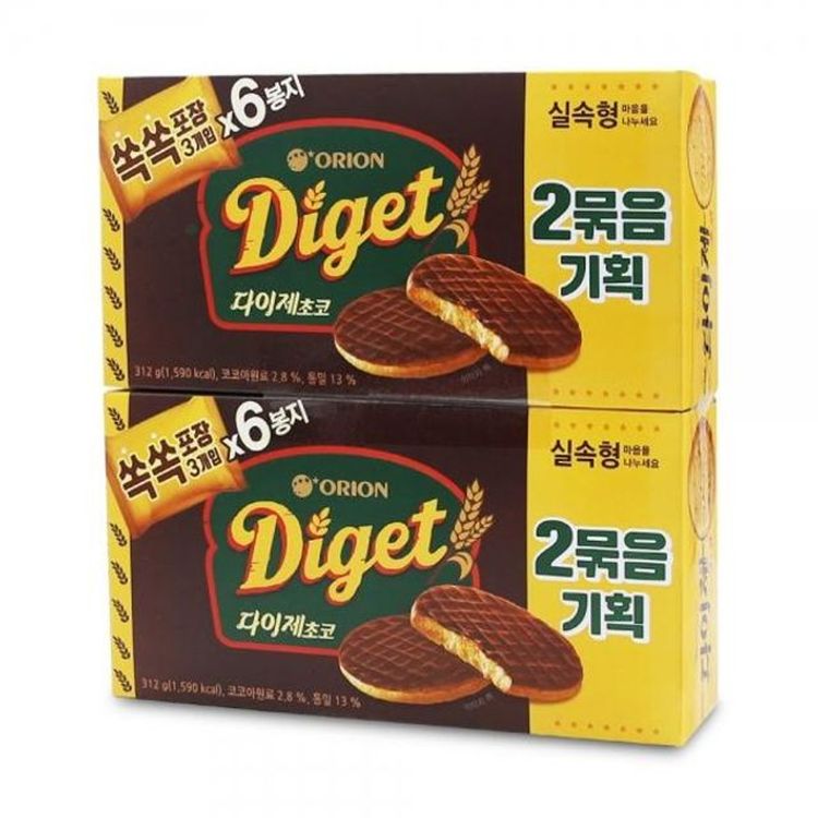 다이제 초코 2번들 312g 초코과자 탕비실간식 간식추 홈플러스 택배배송