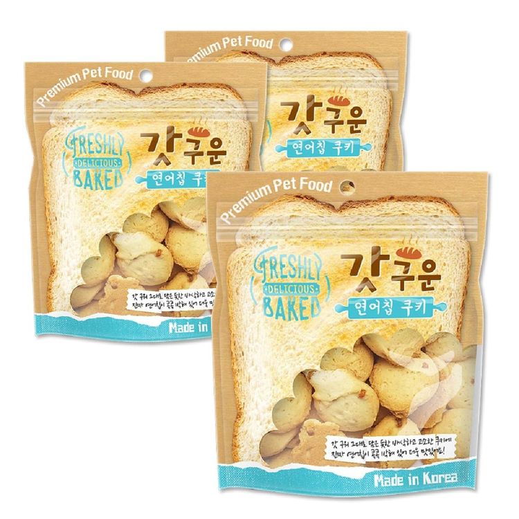 갓구운 연어칩쿠키 350g 3개묶음 강아지간식 저염과자 홈플러스 택배배송