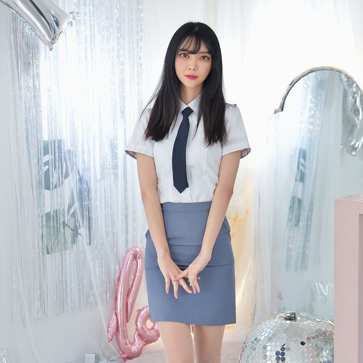 하복허리조절 스판 청색 교복치마 교복 스커트 홈플러스 택배배송