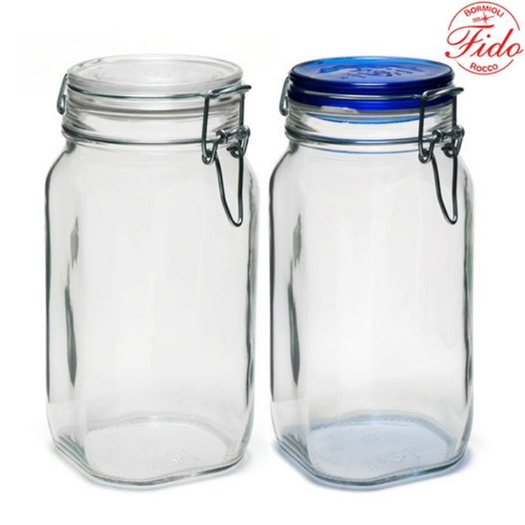 바보사랑 보르미올리 유리 밀폐용기 1500ml 투명1p블루1p 커피보관 과일청 시리얼통 홈플러스 택배배송