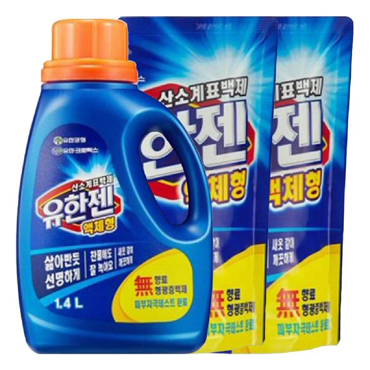 유한젠 산소표백제 액체형용기 14l 1개 리필 11l 2개 홈플러스 택배배송
