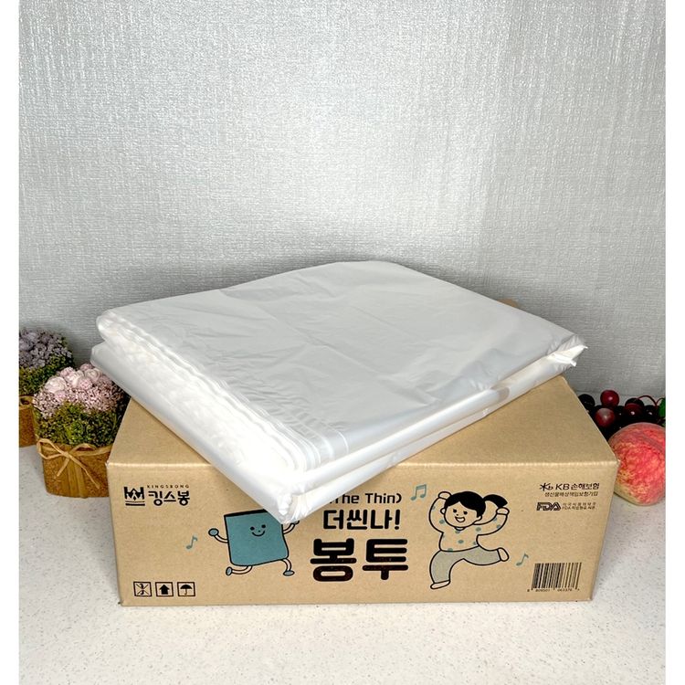 킹스봉 다용도 더씬나 재활용 평판 쓰레기봉투 대 80x100 투명 100매 홈플러스 택배배송