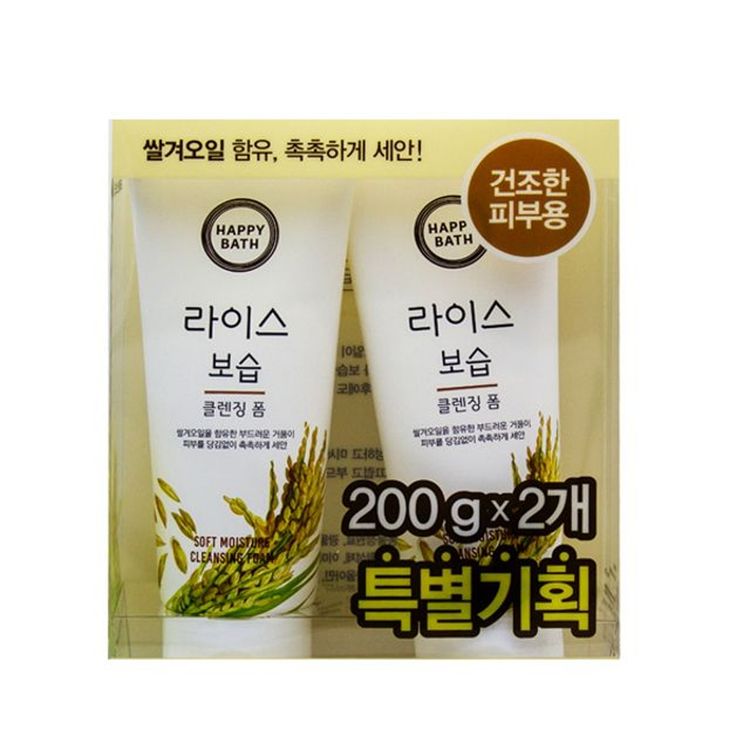 Btm 해피바스 라이스 보습 클렌징폼 200gx2개 홈플러스 택배배송