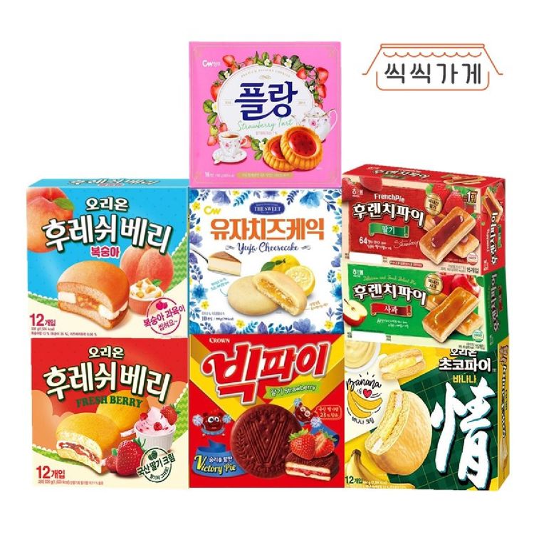 씩씩가게 과일맛 파이 8종후레쉬베리 2종 후렌치파이 2종 플랑 유자치즈케익 바나나파 홈플러스 택배배송