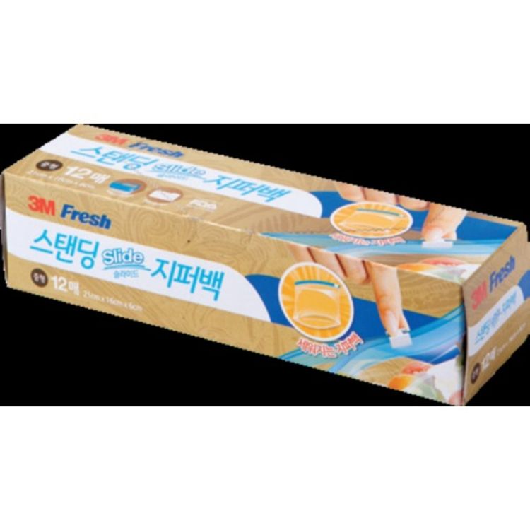 3m 후레쉬 스탠딩 슬라이드 지퍼백 중 12매 홈플러스 택배배송