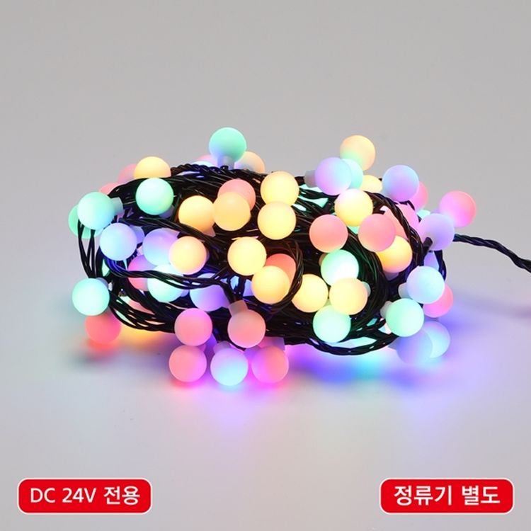 Led 볼앵두 96구 연결형 Dc24v 검정선 4색 Rgby 정류기별도 트리전구 조명 홈플러스 택배배송