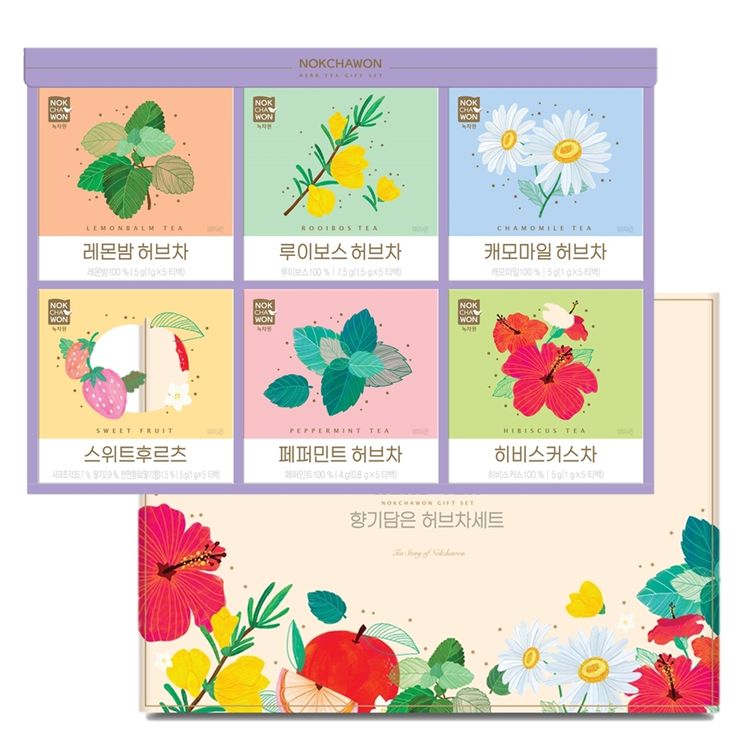 녹차원 향기담은 허브차선물세트 허브차6개입 51 유통기한23년7월18일 홈플러스 택배배송