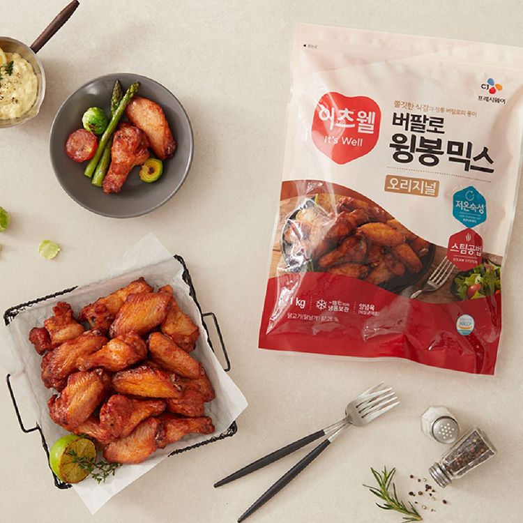Cj프레시웨이 이츠웰 버팔로윙봉 믹스 오리지널 1kgea 홈플러스 택배배송