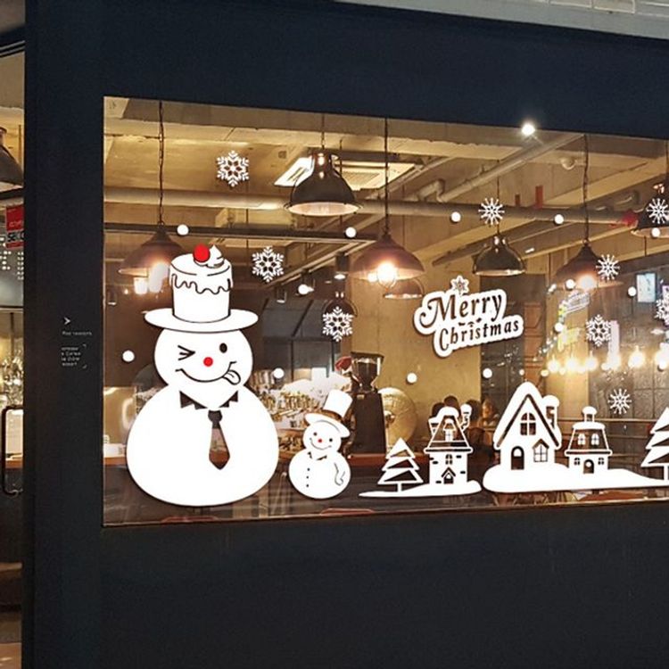윙크눈사람 케이크 유리장식스티커 인테리어시트지 홈플러스 택배배송
