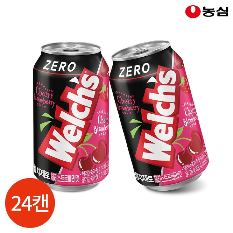 농심 웰치스 체리 스트로베리 탄산음료 제로 355ml 24캔 홈플러스 택배배송