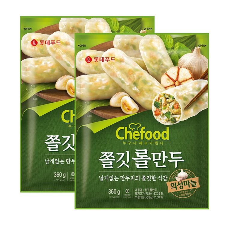 푸른들마켓 롯데 쉐푸드쫄깃롤만두360gx2 홈플러스 택배배송