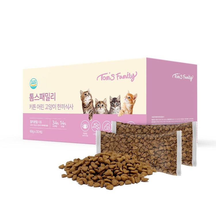 톰스패밀리 키튼 어린고양이 한끼식사 60gx30개 18kg 홈플러스 택배배송