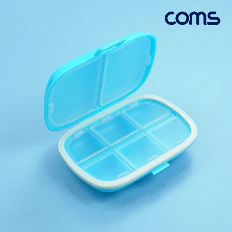 Coms 다용도 수납함 8칸 블루 알약케이스 약케이스 약보관함 약보관케이스 약보관통 알약통 홈플러스 택배배송