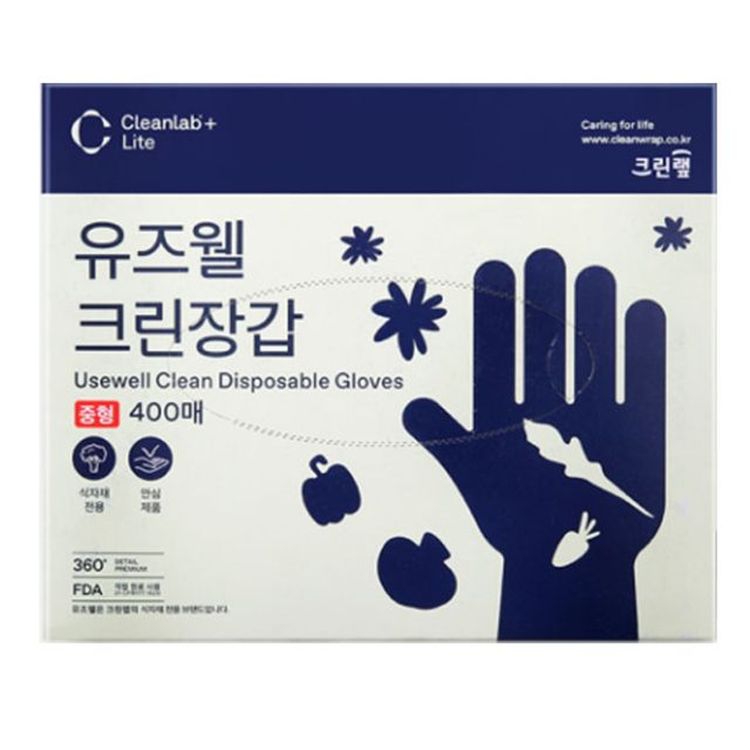 크린랩 N1023aac4ff 유즈웰 크린장갑 위생장갑 400매 홈플러스 택배배송