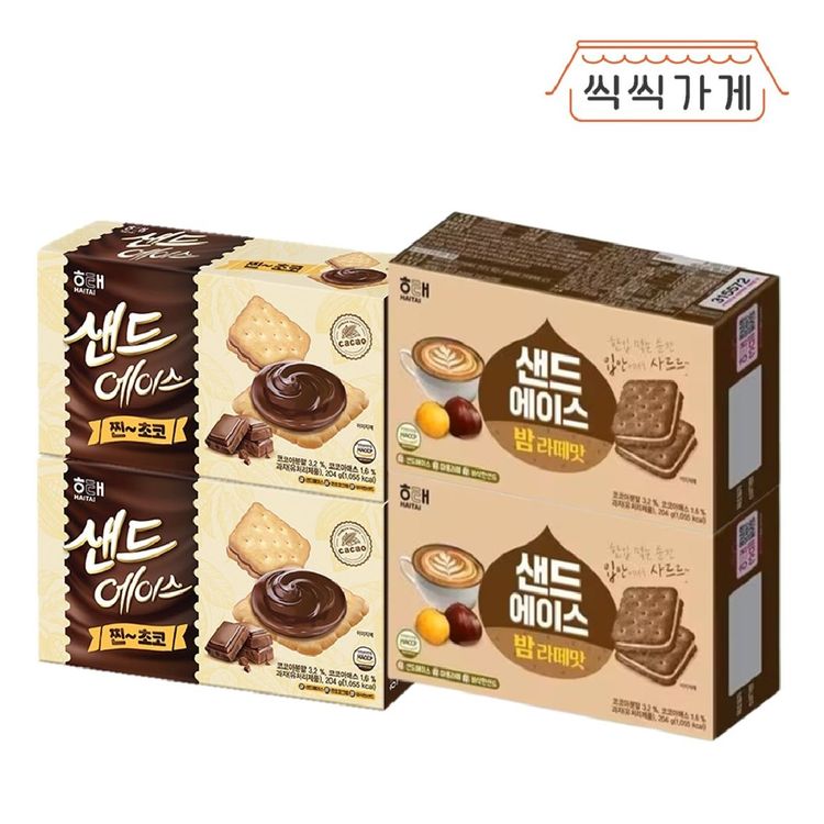 씩씩가게 샌드에이스 2종 2개씩밤라떼 찐초코 홈플러스 택배배송