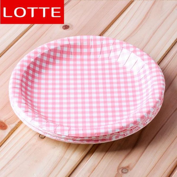 10p 롯데 분홍종이접시20cm 야외용위생접시 홈플러스 택배배송