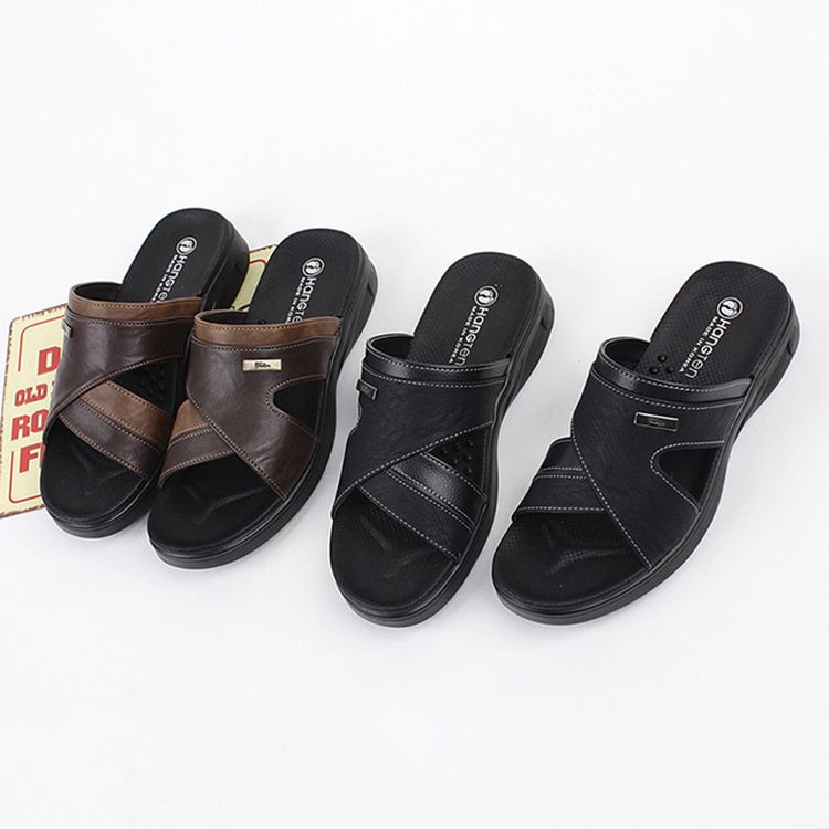 행텐 국산 남성 크로스 두줄라인 사무실 키높이 슬리퍼 4cm 홈플러스 택배배송