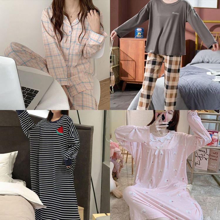 여자 봄 가을 긴팔 카라 잠옷 상하의 세트 원피스 홈플러스 택배배송