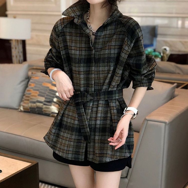 Lf00381 초봄 모직 체크 셔츠 아우터 코트 남방 점퍼 홈플러스 택배배송