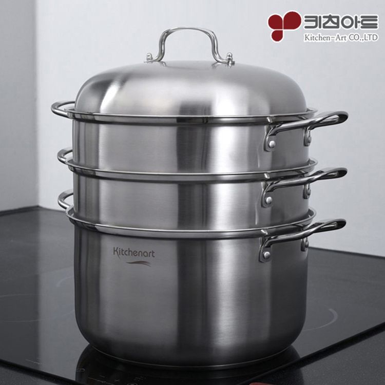 키친아트 올가 인덕션겸용 3단 찜솥 스팀냄비 36cm 홈플러스 택배배송