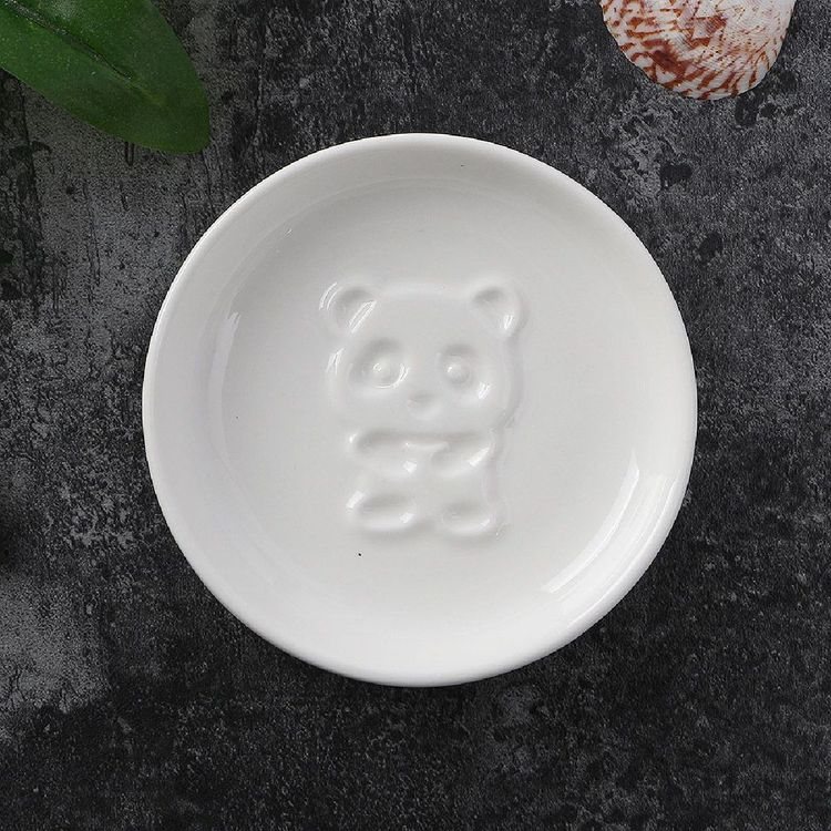 푸드냠냠 도자기 입체 소스그릇 원형판다d 찬기 종지 홈플러스 택배배송