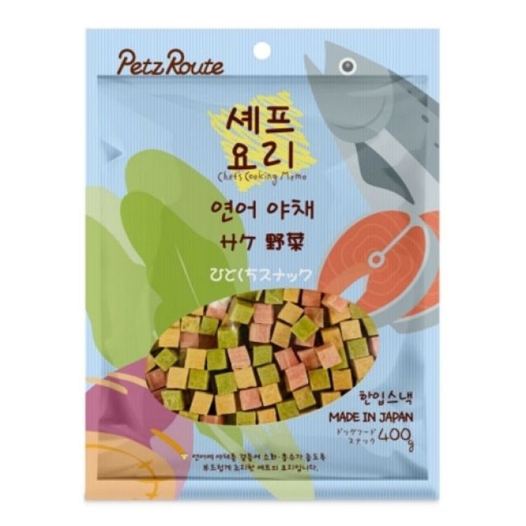 페츠루트 강아지 간식 져키 트릿 셰프요리 연어 아채 400g 홈플러스 택배배송