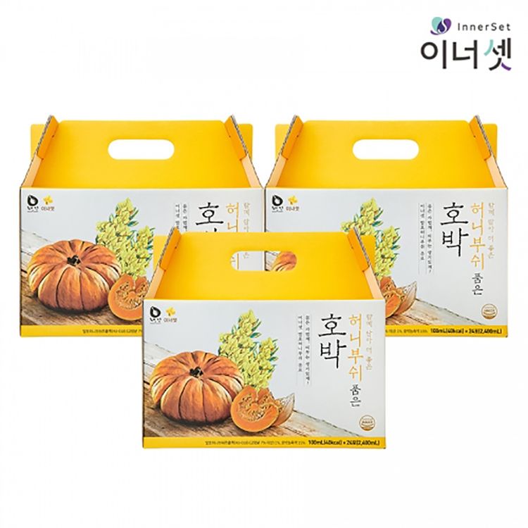 이너셋 허니부쉬 호박즙 100mlx24포x3박스 대량구성 국내산 과채주스 홈플러스 판매자택배