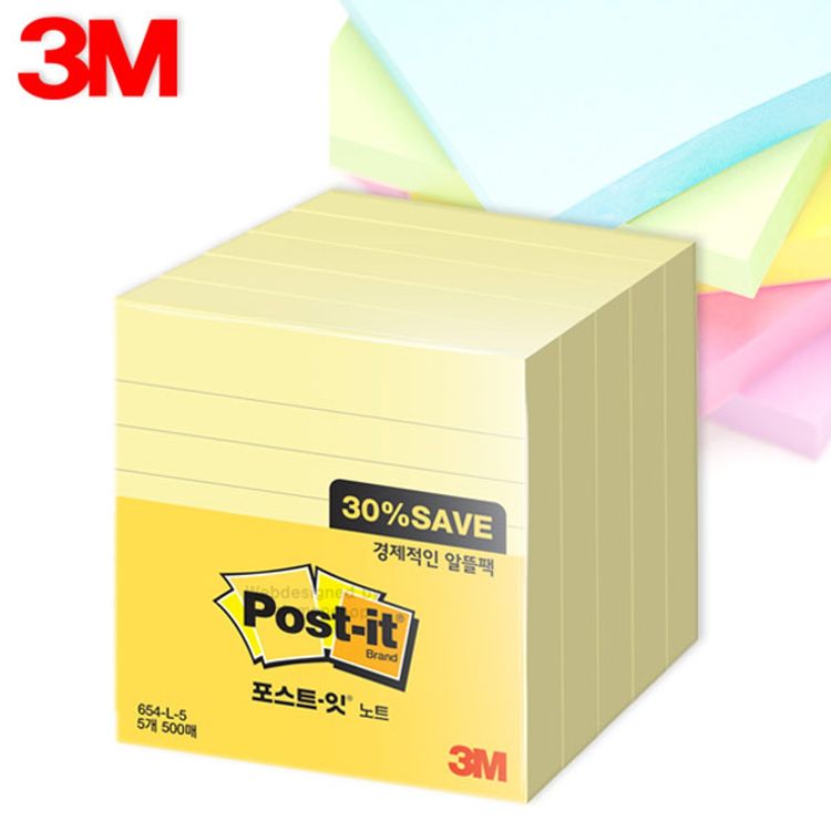3m포스트잇 654 L 노랑라인 500매입쓰리엠포스트잇포스트잍 홈플러스 택배배송