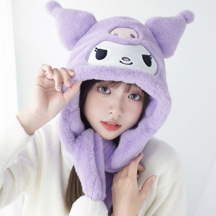 산리오 N8131d7738c 얼굴모자 쿠로미 퍼플 1p 겨울 보온 털모자 홈플러스 택배배송