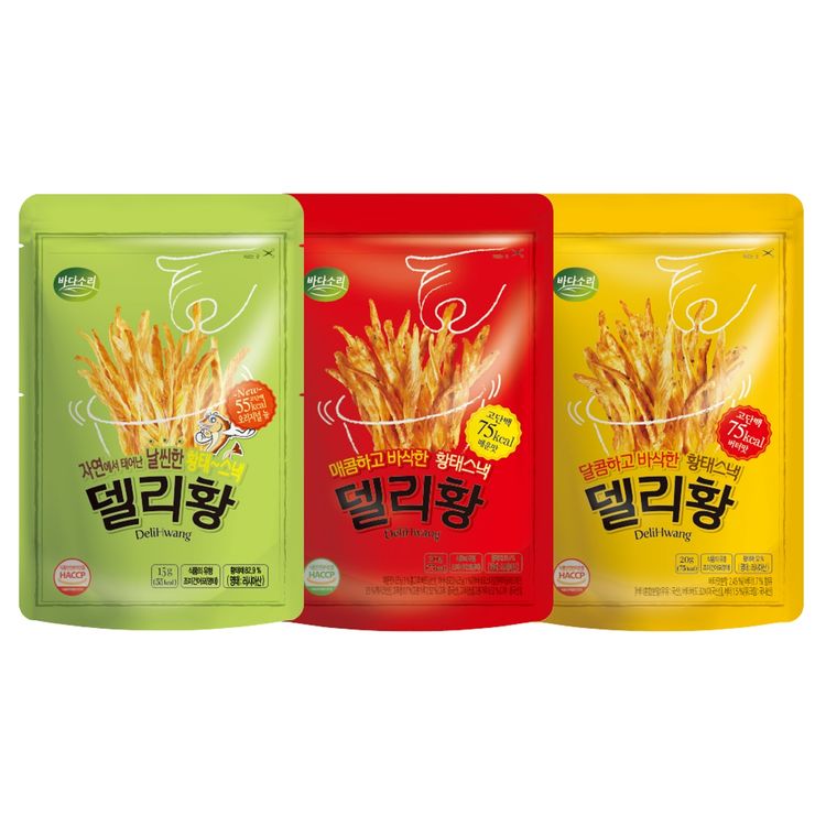 바다소리 바삭한 황태 스낵 델리황 맛보기 3종 오리지널매운맛버터맛 홈플러스 택배배송