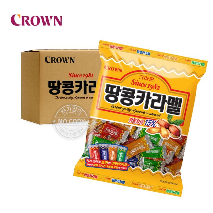 크라운 박스 땅콩카라멜 324g 6입 간식 군것질 홈플러스 택배배송