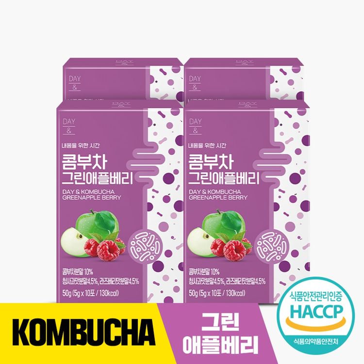 참앤들황토농원 데이앤 콤부차 그린애플베리 10포 4박스 홈플러스 택배배송