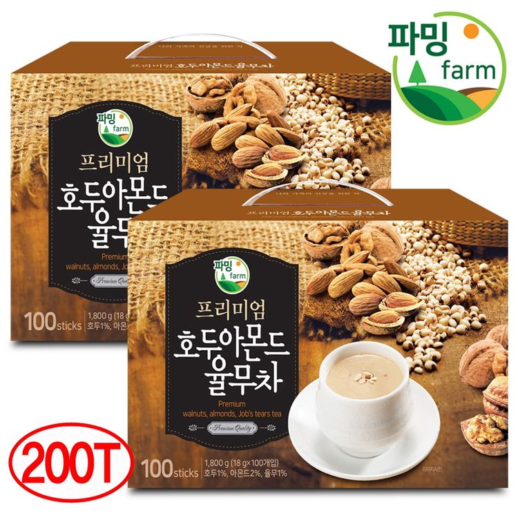 파밍 프리미엄 호두 아몬드 율무차 100tx2개 홈플러스 택배배송